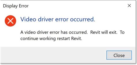 Video Driver Error Occurred In Revit