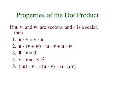 Ppt The Dot Product Powerpoint Presentation Free Download Id5160228