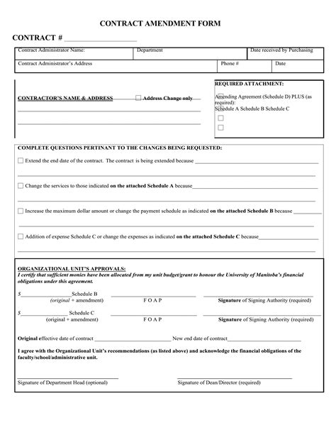 Contract Amendment Template Spark Premium Template Template Spark