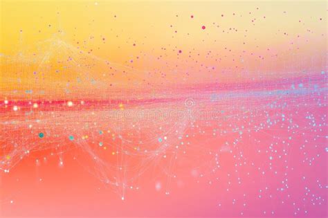 Bright Abstract Network Data Visualization In Colorful Gradient Of Pink