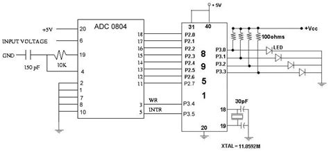 Interfacing Circuit Adc 804 With 8051 Microcontroller