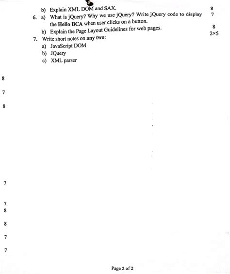 Pokhara University PU BCA Web Technologies I Question Paper Rd Semester Mero Enotes