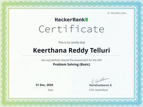 Keerthana Reddy Telluri On Linkedin Hackerrank Programming