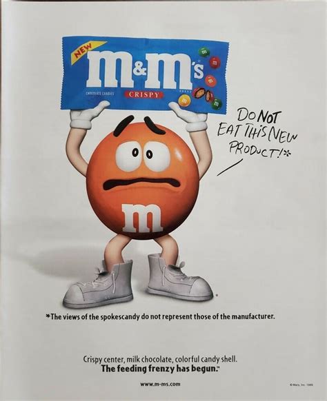 1999 Vintage Print Ad Mandms Candy Ad Do Not Eat This New Product Ebay In 2021 Print