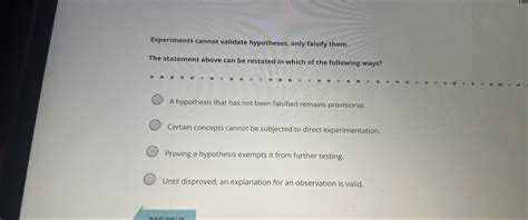 Solved Experiments Cannot Validate Hypotheses Only Falsify