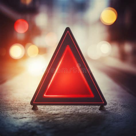 Warning Sign Red Triangle On The Road Stock Illustration Illustration Of Rusted Isolated