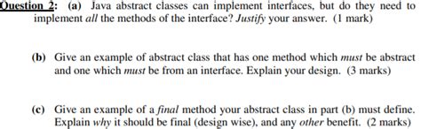 solved question 2 a java abstract classes can implement