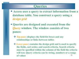 MS Access Tables Forms Queries Reports Ppt
