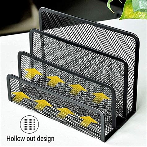 2pcs Desk Mail Organizer Small File Holders Letter Organizer Metal Mesh