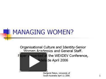 PPT MANAGING WOMEN PowerPoint Presentation Free To View Id 453e9 ZDc1Z