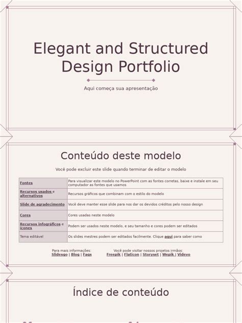 Elegant And Structured Design Portfolio By Slidesgo Pdf