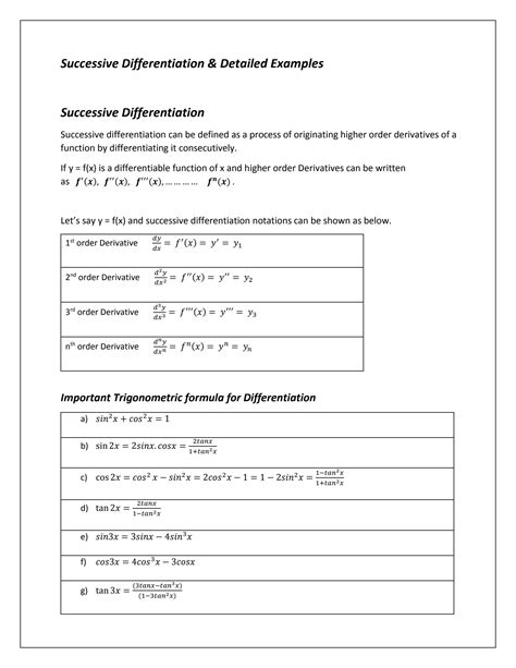 Solution Differentiation Part 02 Successive Differentiation And Detailed