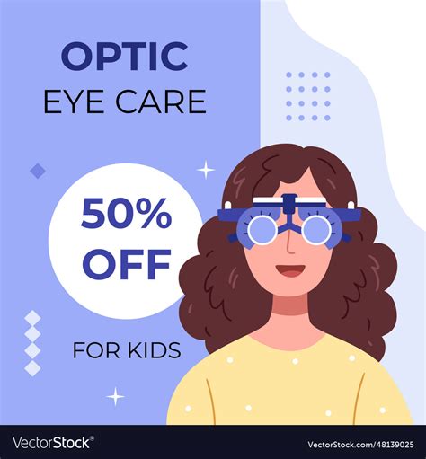 Flat Design Optometrist Posts Royalty Free Vector Image