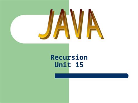 Ppt Recursion Unit 15 Recursion Recursion Is Defined As The Process