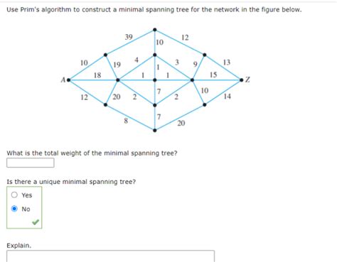 Use Prims Algorithm To Construct A Minimal Spanning Tree For The