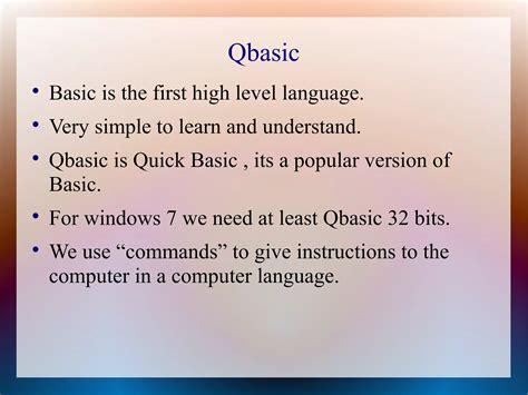 Introduction To Qbasic PPT