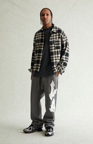 Pacsun La Applique Fleece Baggy Sweatpants Pacsun
