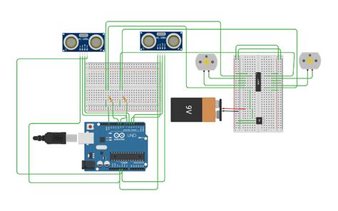 Circuit Design Obstacle Avoidance Tinkercad