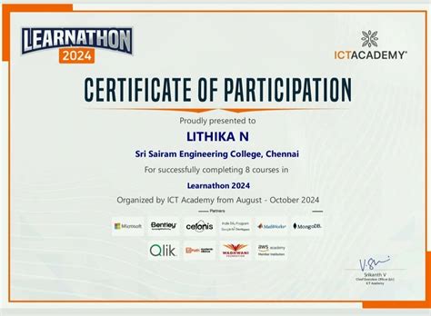 Lithika Narayanan On Linkedin Learnathon2024 Ictacademy Lifelonglearning Skilldevelopment