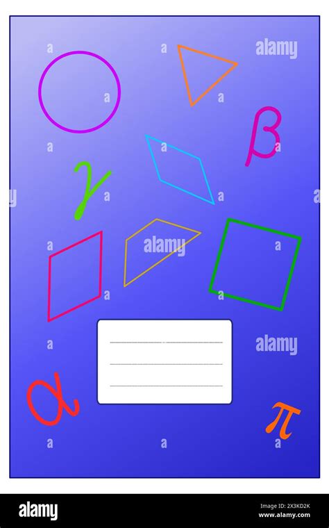 The Blue Violet School Notebook With Mathematical Patterns And Greek