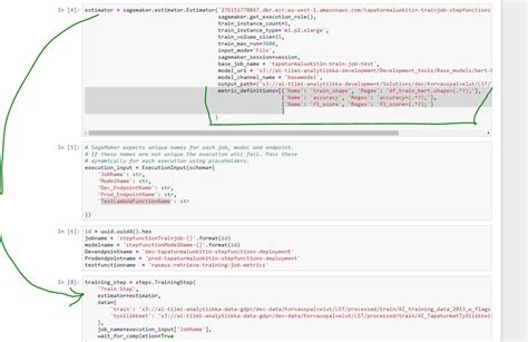 Step Functions Data Science Sdk Metric Definitions From Estimator Not