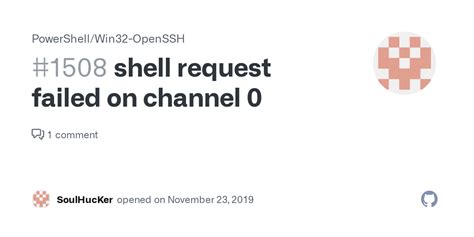 Shell Request Failed On Channel Issue PowerShell Win OpenSSH GitHub