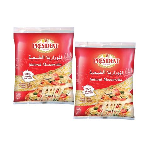 بريزيدن جبنة موزاريلا مبشورة عبوة اقتصادية 2 × 200 جم Online At Best