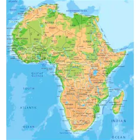 Physical Features Of Africa Map