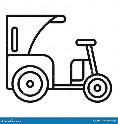Eco Friendly Electric Rickshaw Providing Sustainable Transportation Icon Stock Illustration
