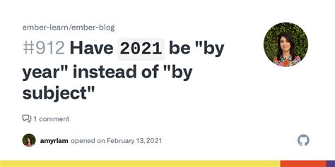 have `2021` be by year instead of by subject · issue 912 · ember learn ember blog · github