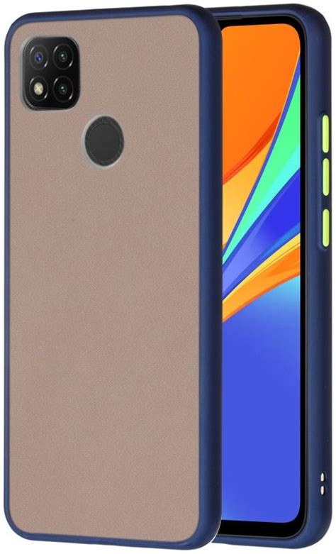 Xiaomi Redmi 9C Matte Hoesje Met Bumper Blauw GSMpunt Nl