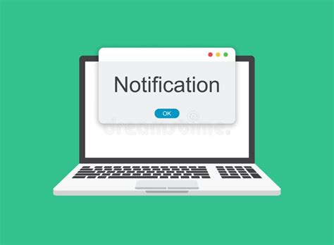 Laptop Notification Icon In Flat Style Computer Vector Illustration On