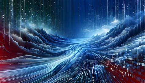 Premium Photo Binary Valley A Digital Landscape With Flowing Code In