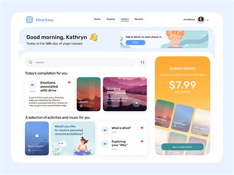 mind easy self care website by dmitry lauretsky for ronas it ui ux