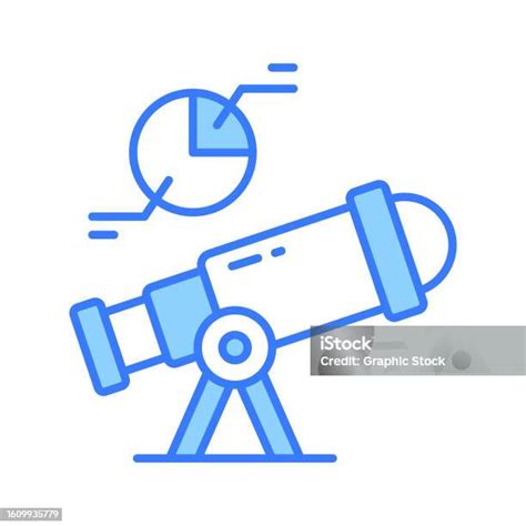Telescope With Pie Diagram Showing Predictive Analysis Concept Vector向量圖形及更多信息圖形圖片 Istock