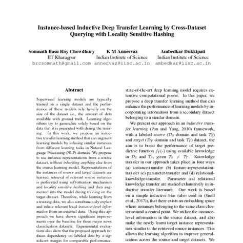 Instance Based Inductive Deep Transfer Learning By Cross Dataset Querying With Locality