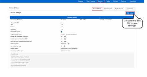 Invoice Setting AccountSight