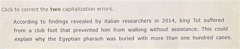 Click To Correct Two Capitalization Errors According To Findings