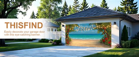 Tropical Beach Garage Door Banner 6×13 Ft Summer Luau