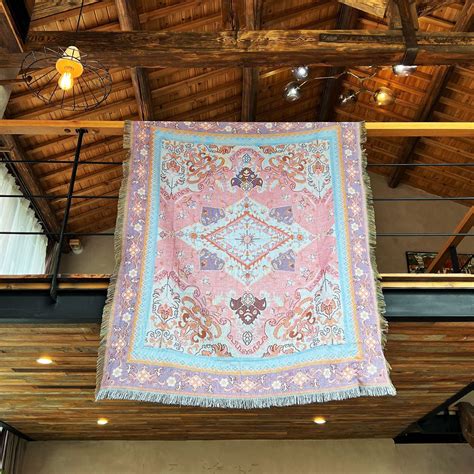 130x160cm Boho Woven Throw Blanket Versatile Picnic Rug Couch Cover