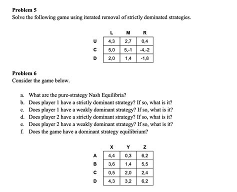 Solved Problem 5 Solve The Following Game Using Iterated
