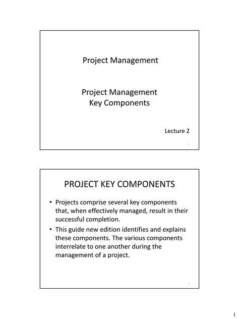 Project Management Key Components Pdf Business Business And Finance