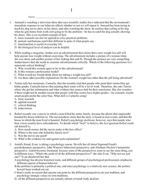 PSYC TEST BANK Practice FOR Midterm AND Final Student Studocu