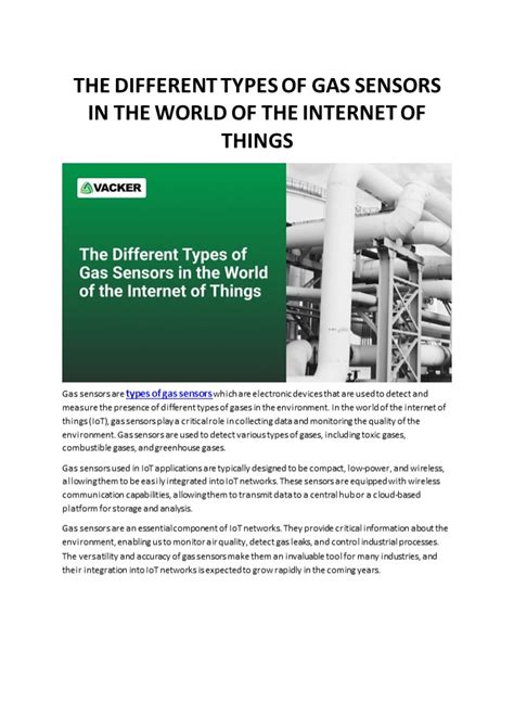 PPT THE DIFFERENT TYPES OF GAS SENSORS IN THE WORLD OF THE INTERNET OF THINGS PowerPoint