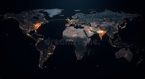 Global Network Connections Illuminating International Trade Routes And