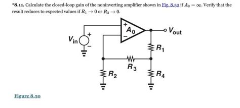 Solved 811 Calculate The Closed Loop Gain Of The Noni