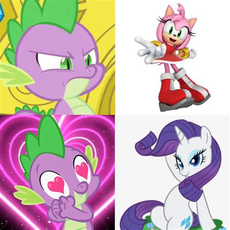 Spike Loves Rarity But He Hates Amy Rose By 12321343o4pj On Deviantart