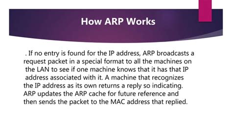 Presentation On Arp Protocol PPTX