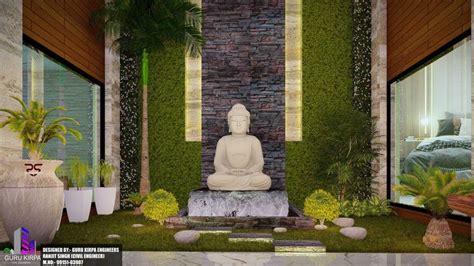 Lobby Double Height Interior Design With Natural Look