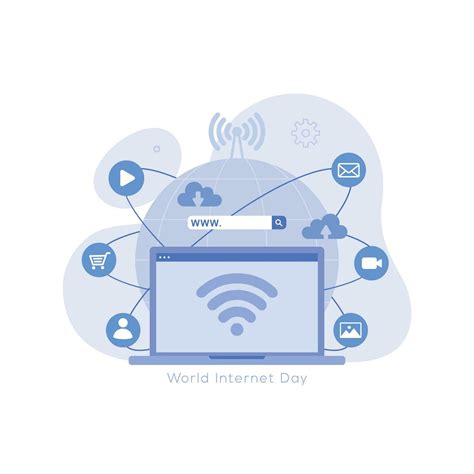 International Internet Day Illustration Concept With Various Things